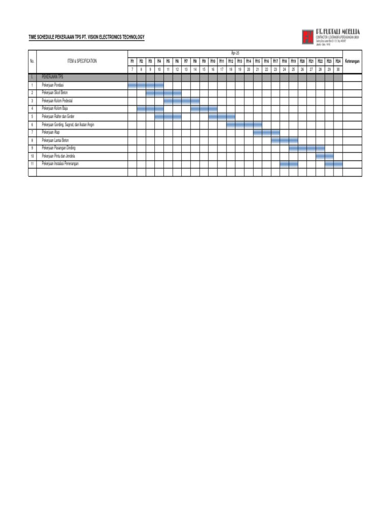 Vision_Time Schedule TPS | PDF