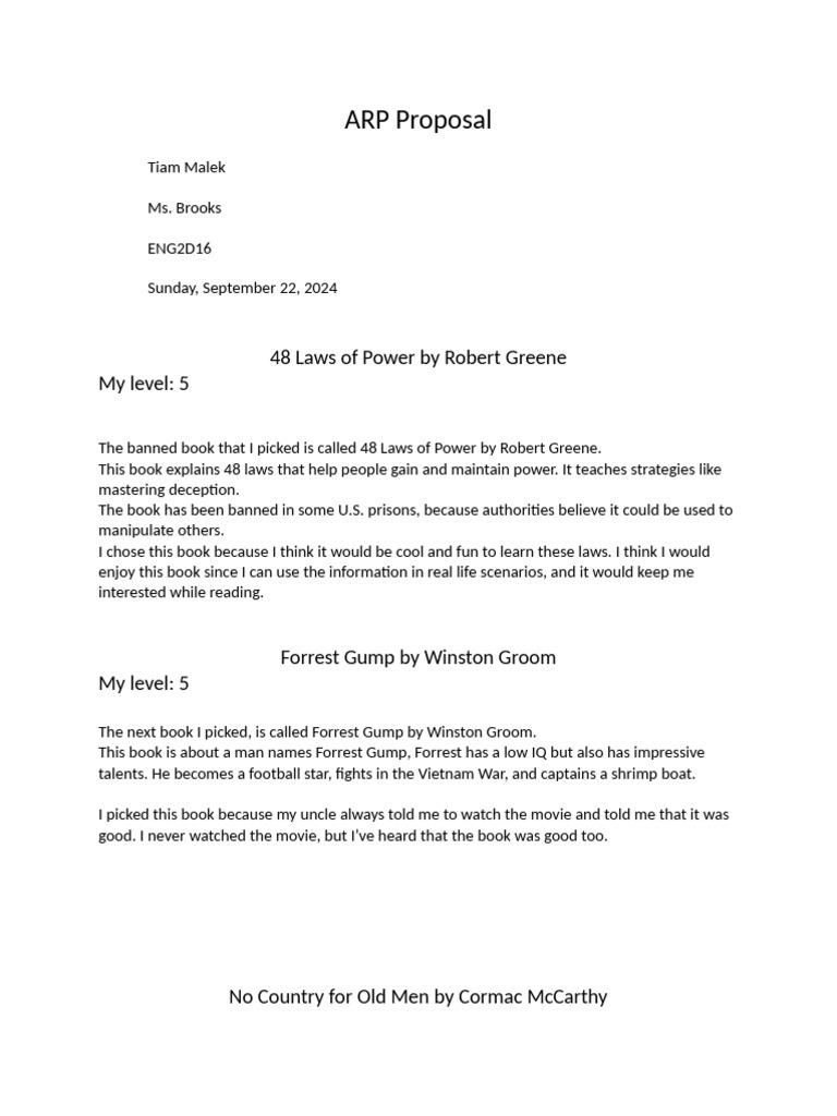 ARP Proposal Final | PDF