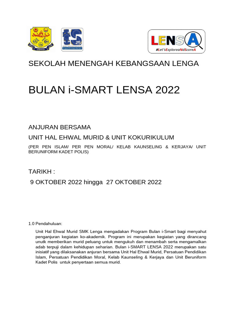 KERTAS KONSEP BULAN iSMART LENSA 2022 | PDF