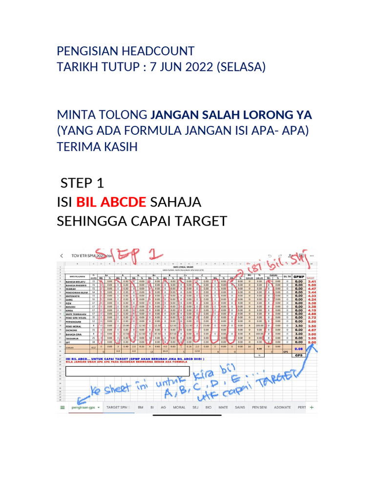 Cara Pengisian Headcount 2022 | PDF