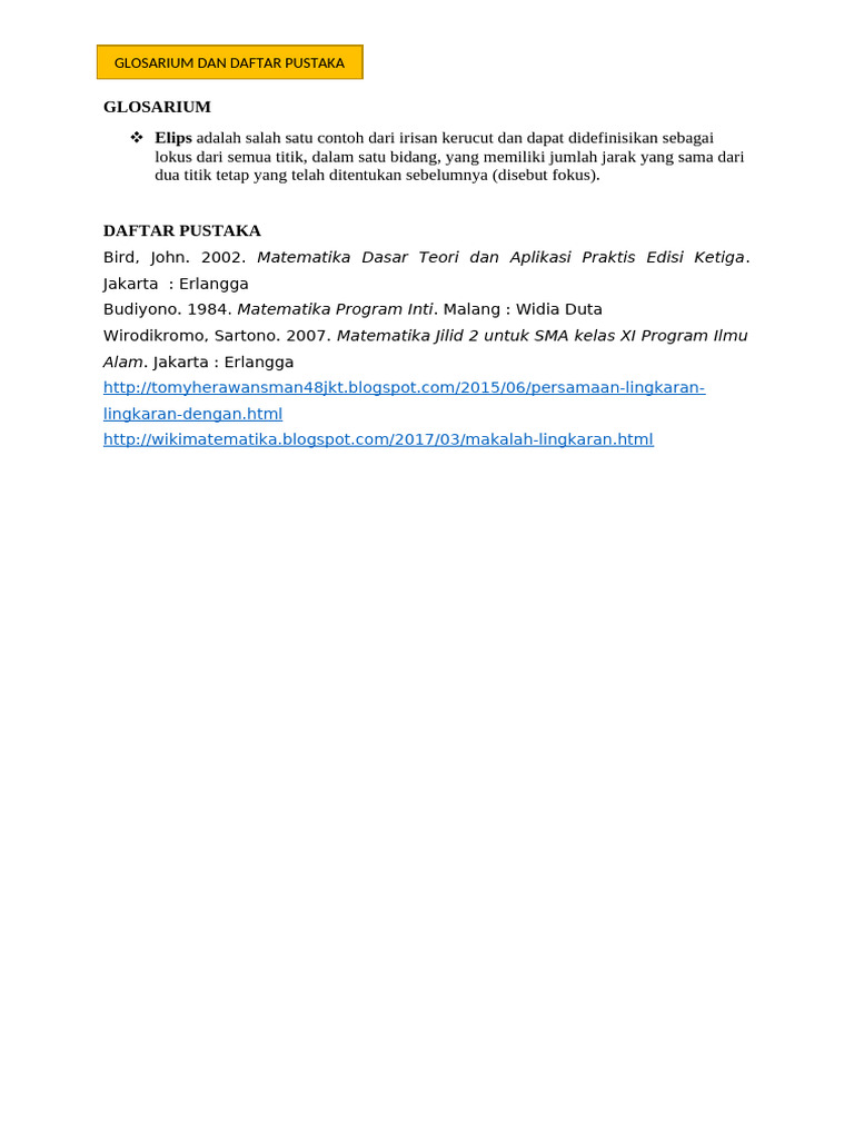 Glosarium Dan Daftar Pustaka | PDF