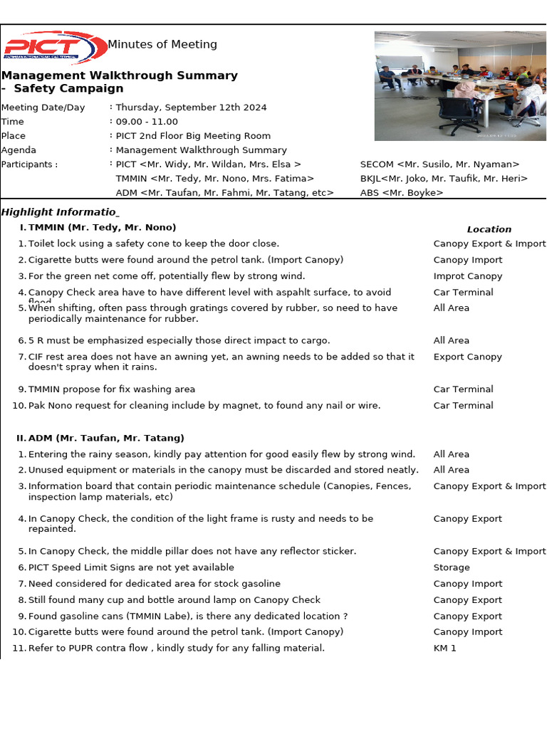 MOM Safety Campaign September 12th '24 | PDF | Technology & Engineering
