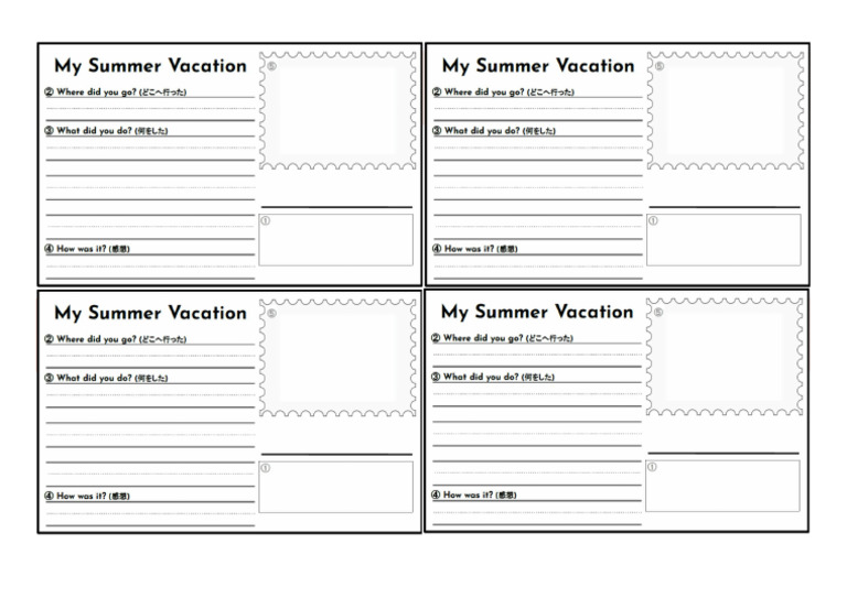 Summer Vacation Worksheet | PDF