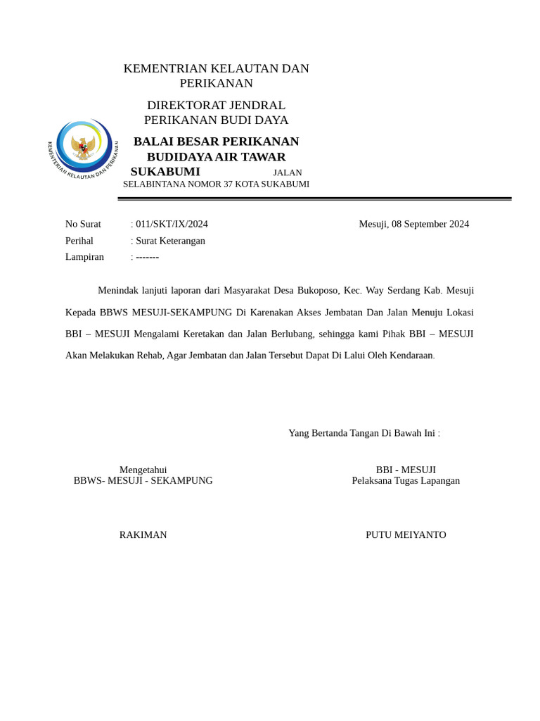 Kementrian Kelautan Dan Perikanan | PDF