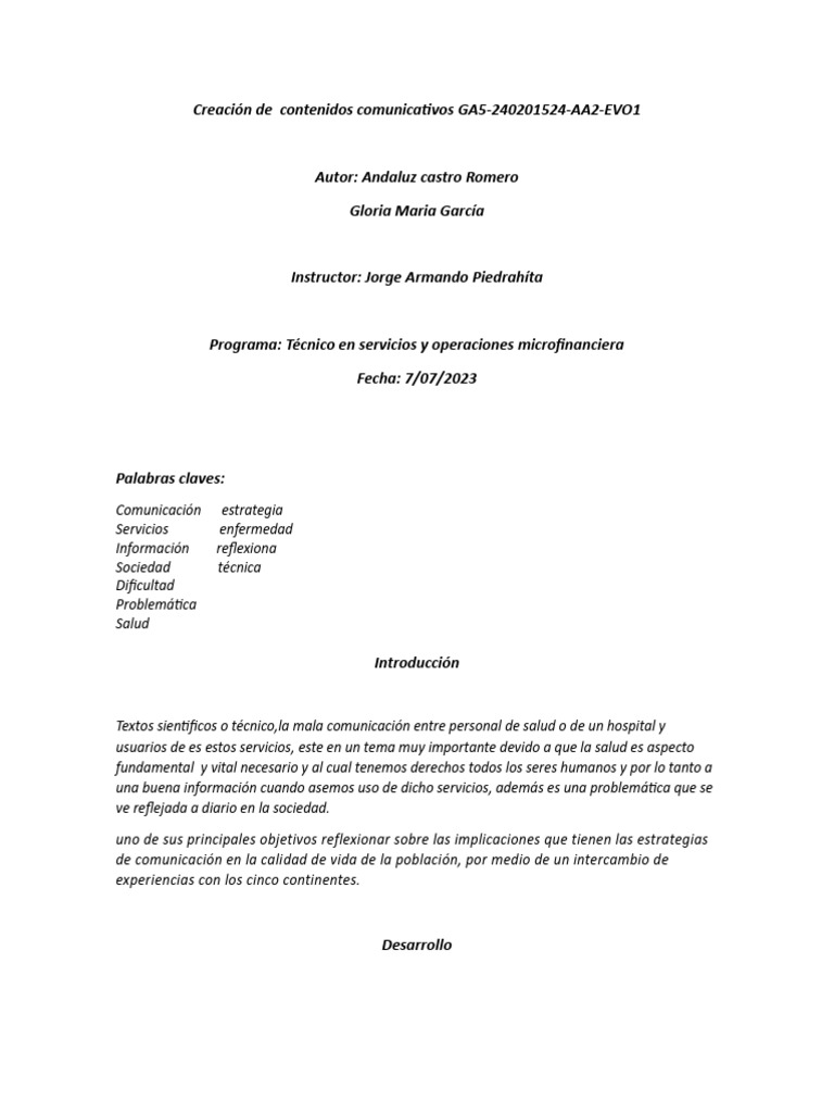 creacion de contenidos counicativos | PDF