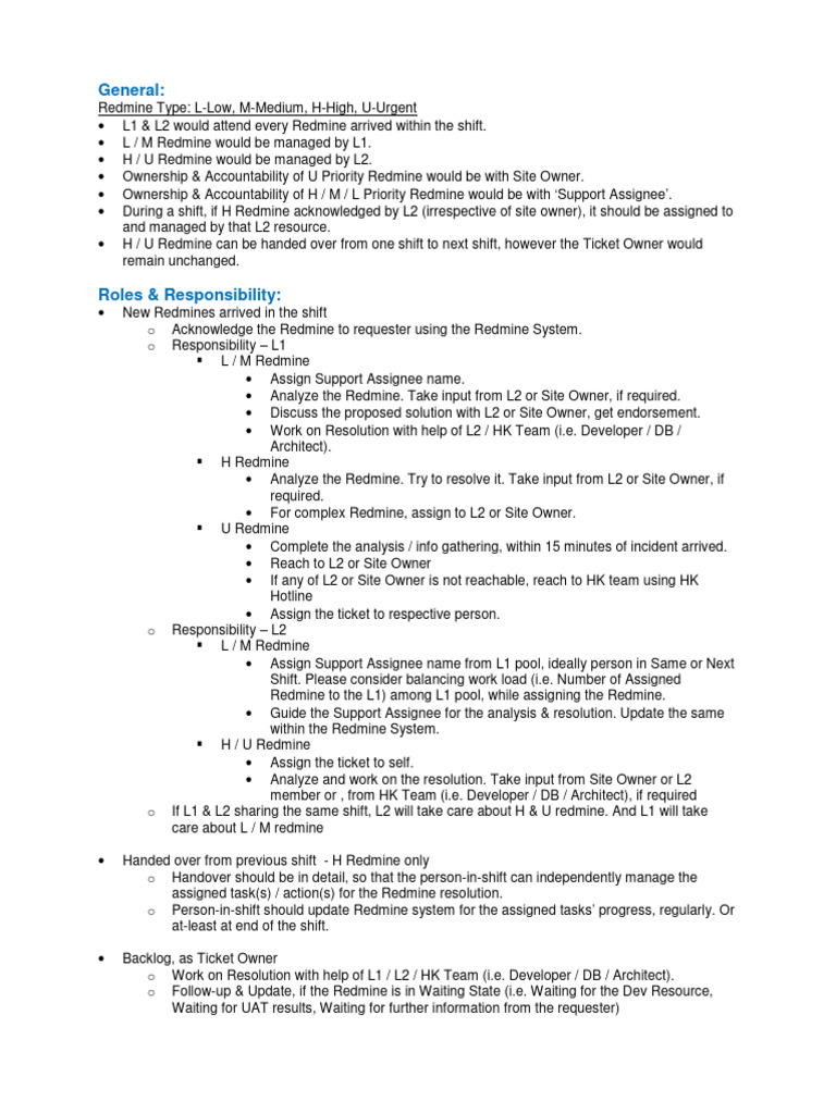 Zodiac Support Redmine - Process Document (obsolete) | PDF