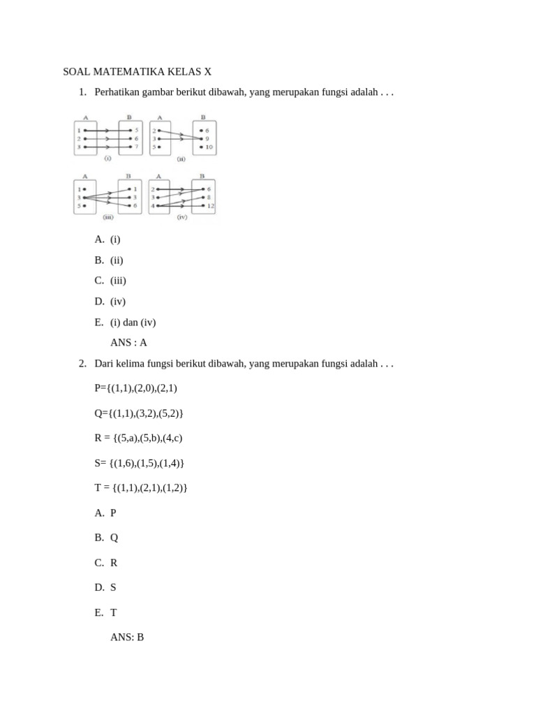 Soal Matematika Kelas X | PDF