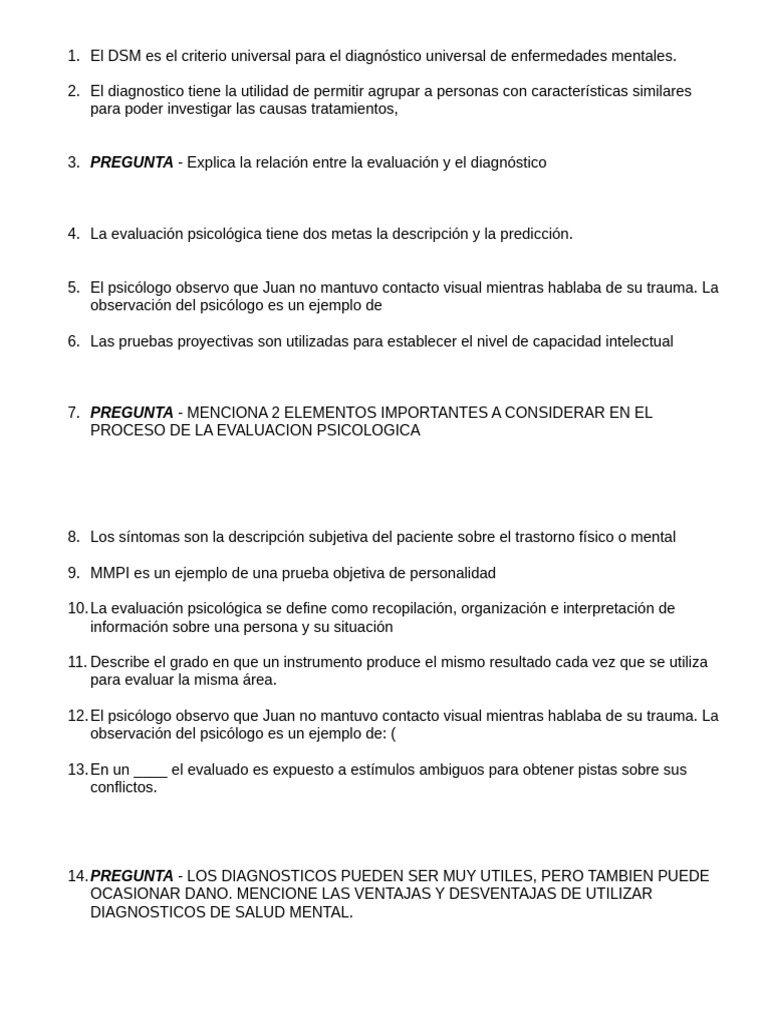 El DSM Es El Criterio Universal para El Diagnóstico Universal de ...