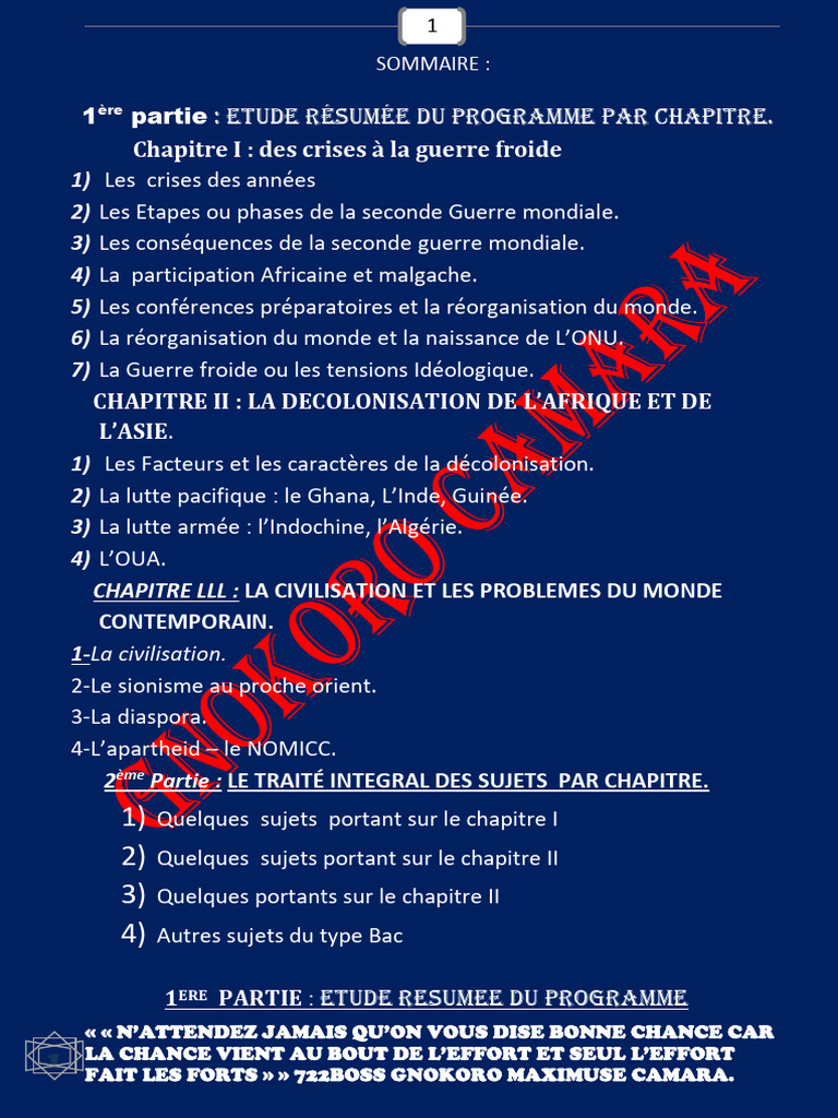 Cours D'histoire | PDF