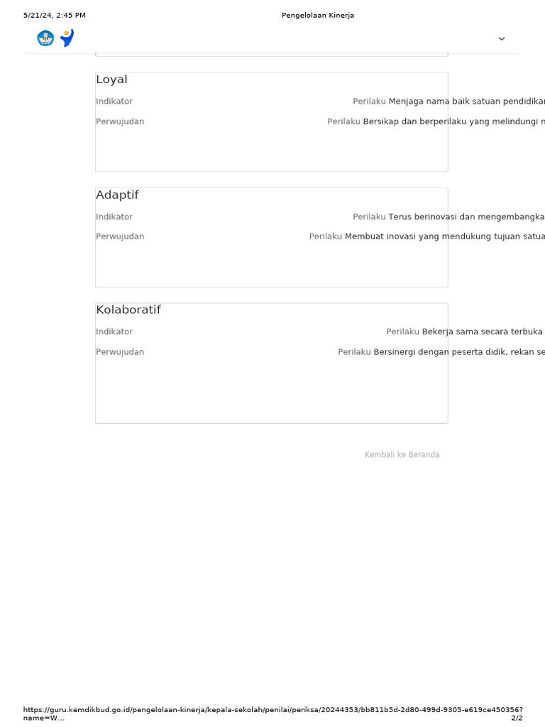 Pengelolaan Kinerja WATI | PDF