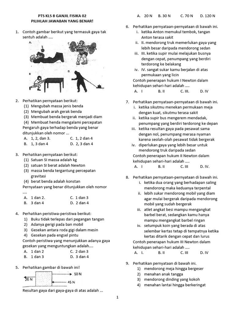 02 PAS IPA FISIKA KELAS 8 Set 3 BPK1 | PDF