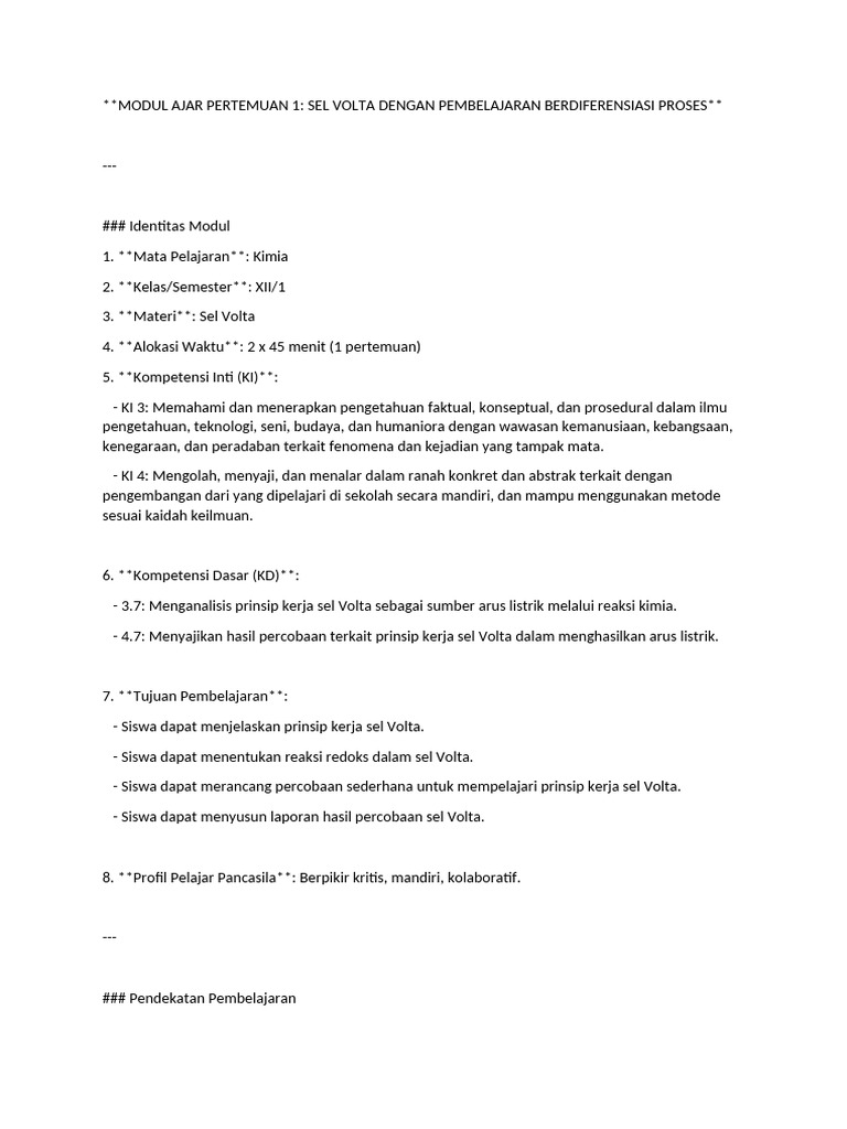 MODUL AJAR PERTEMUAN 1 | PDF