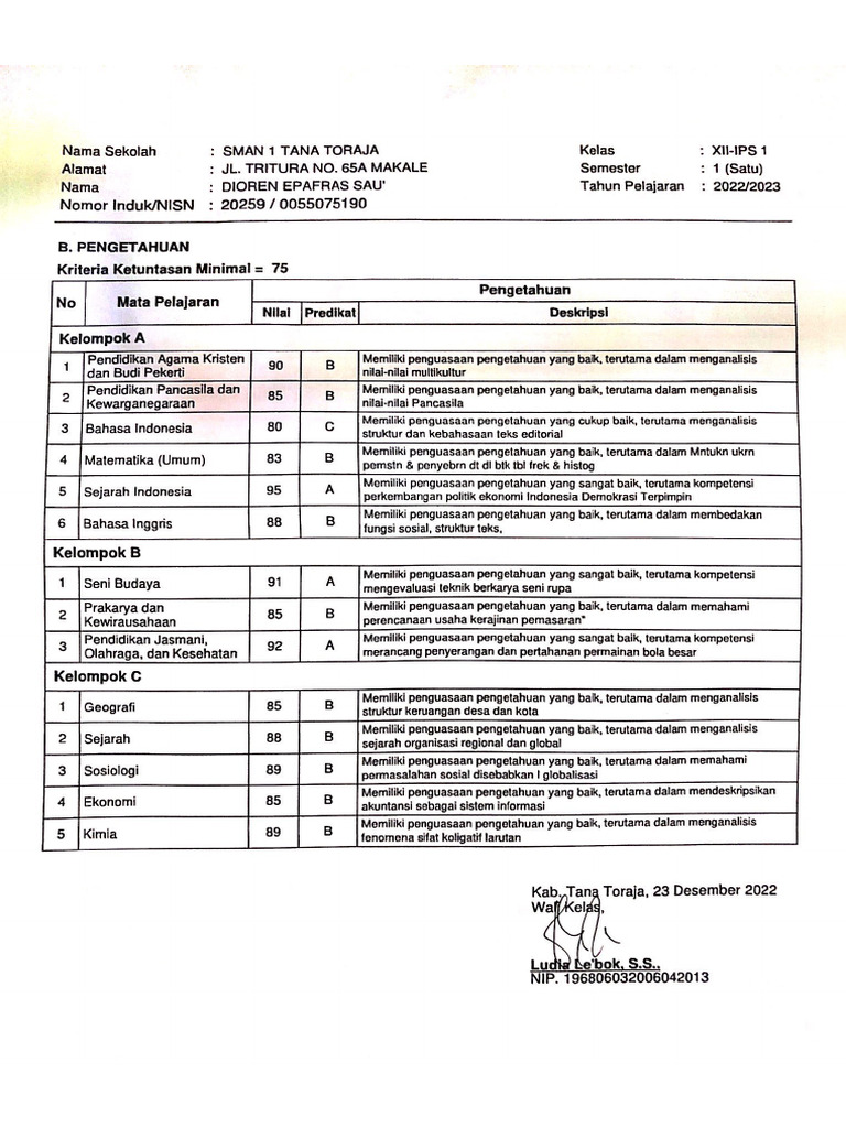 Transkrip Raport | PDF