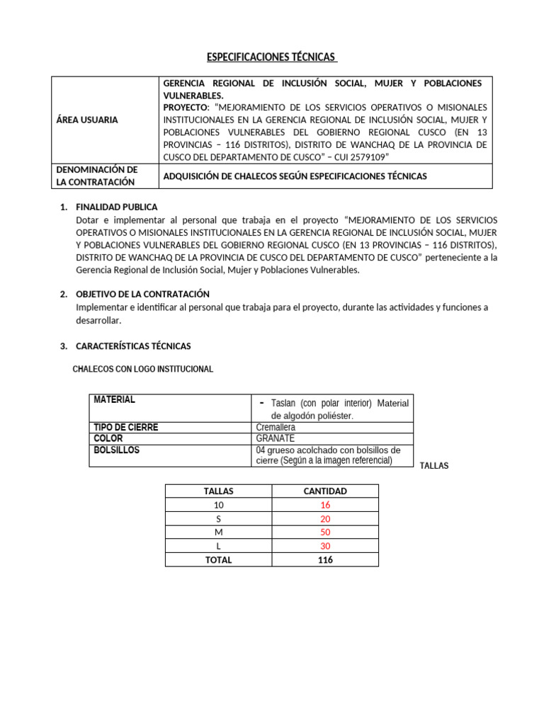 EETT Chalecos GRISMPV | PDF