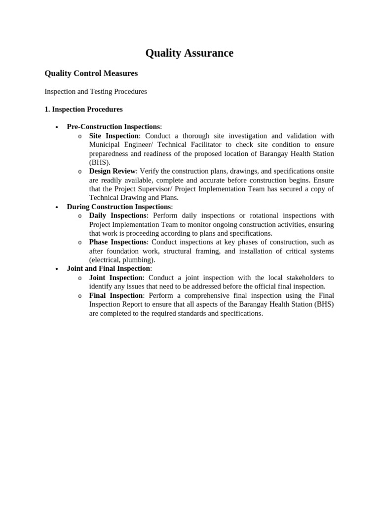 Quality Assurance | PDF
