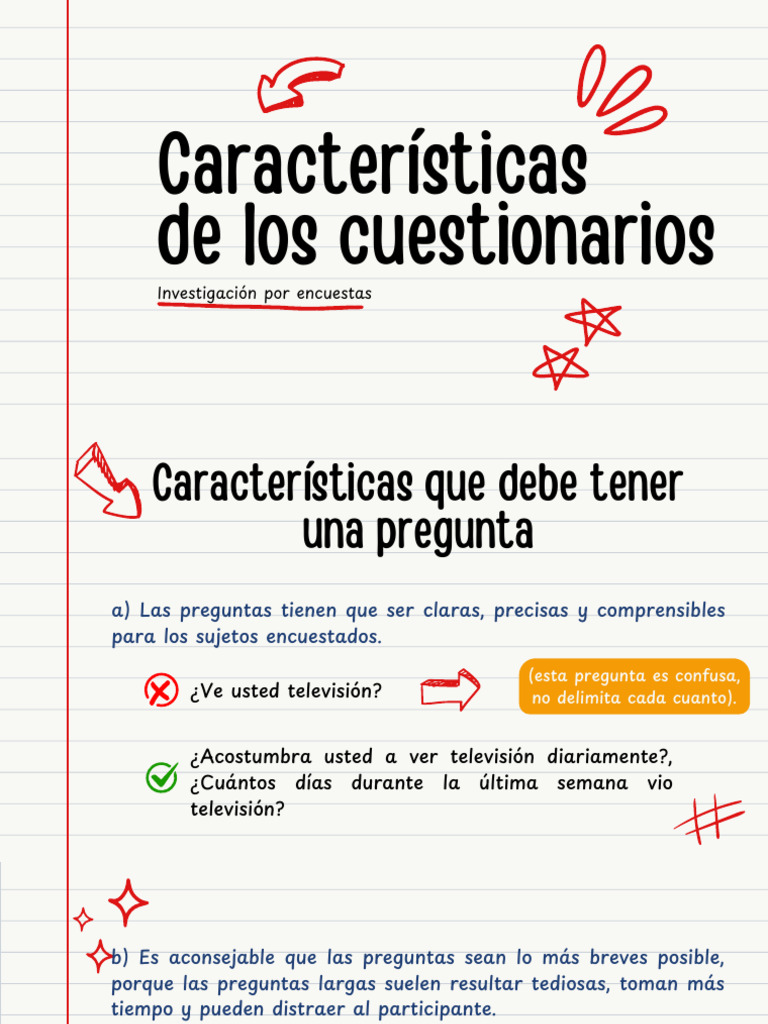 Caracteristicas de Los Cuestionarios | PDF