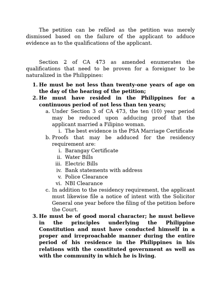 Naturalization Steps | PDF