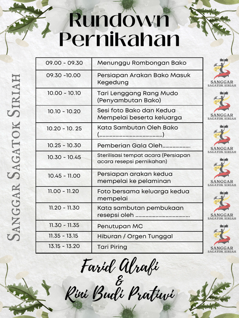 Rundown Pernikahan | PDF