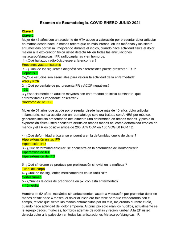 Reuma COVID Enero-Junio 2021 | PDF