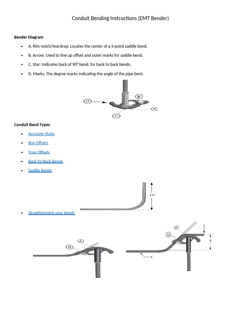 Conduit Bending Instructions | PDF