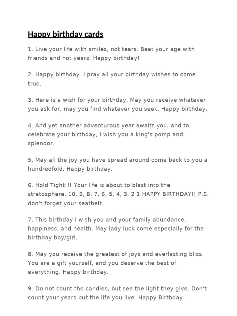 Happy birthday cards | PDF