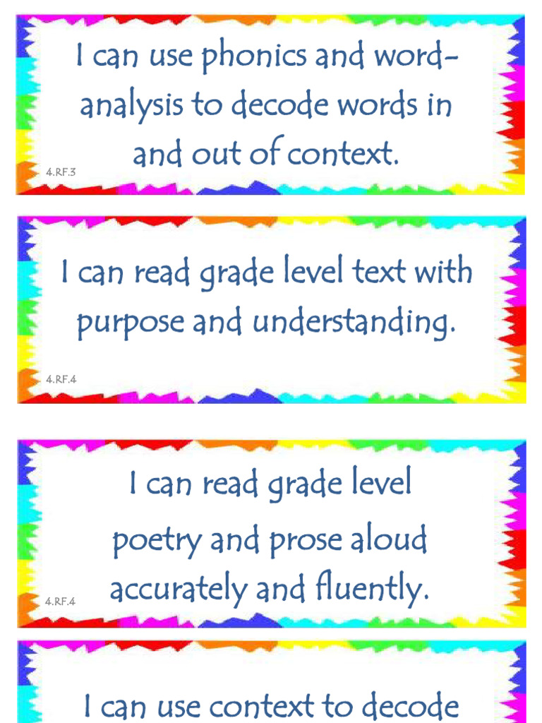 I Can Use Phonics and Word-Analysis To Decode Words in and Out of ...