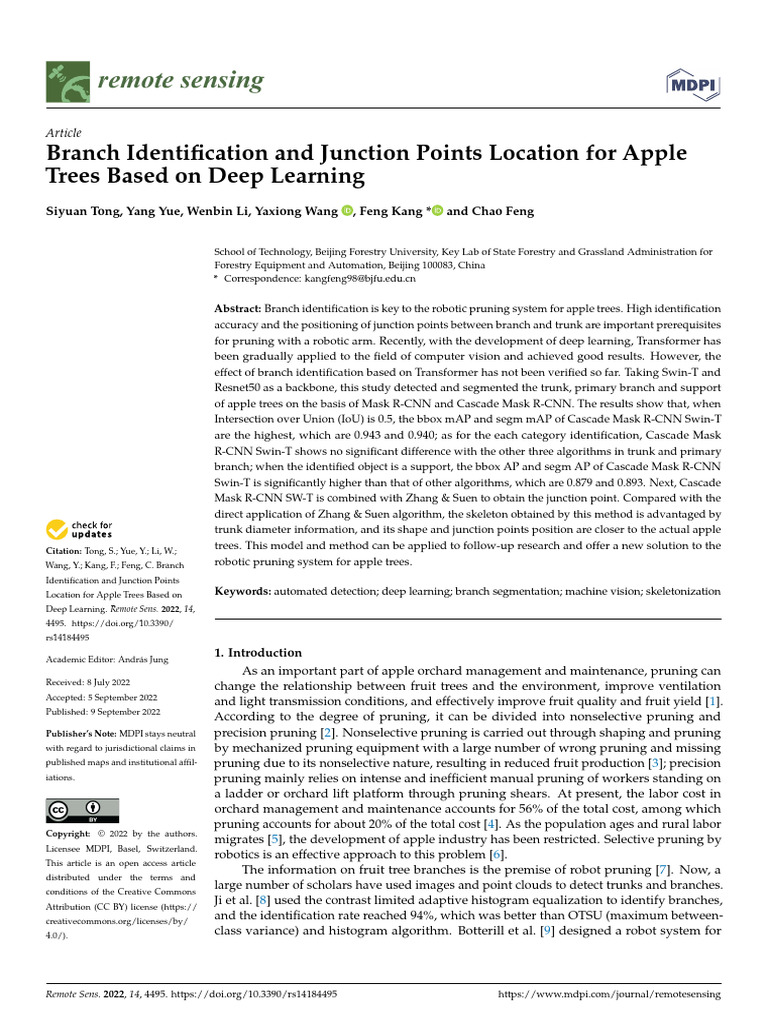 Branch Identification and Junction Points Location for Apple Trees ...
