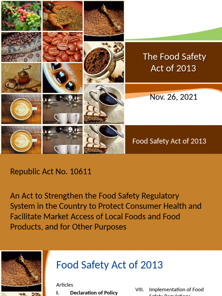 Food Safety Act For Nov. 26 2021. - 1 | PDF