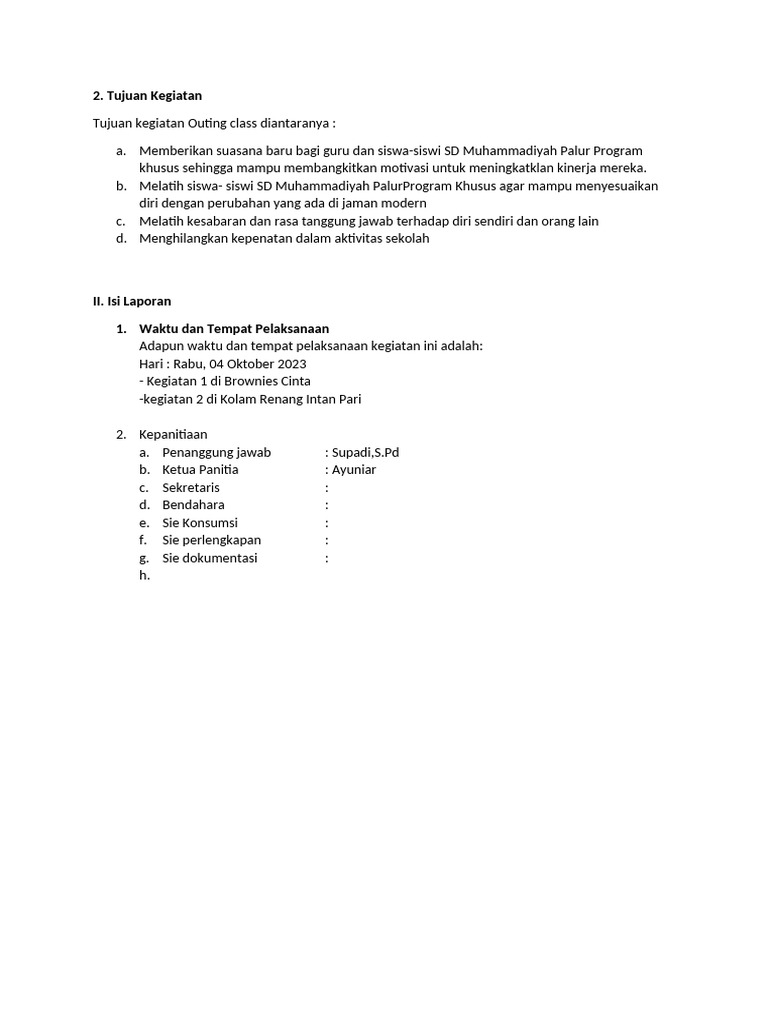 lpj outing class | PDF