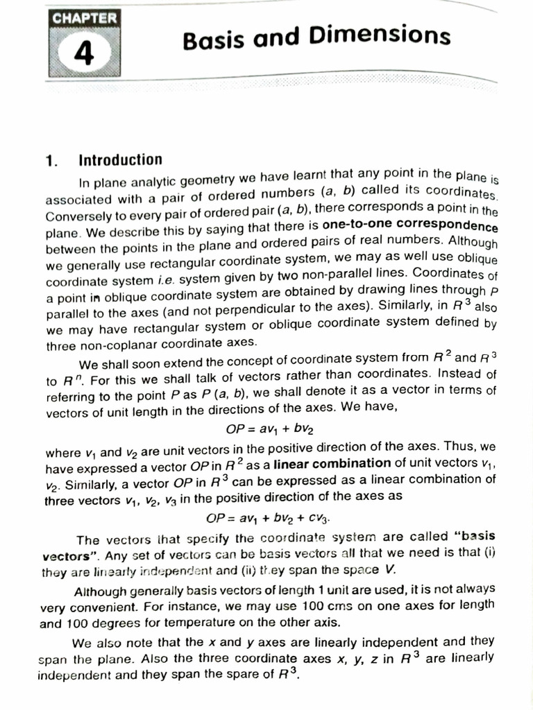 Basis and Dimensions | PDF