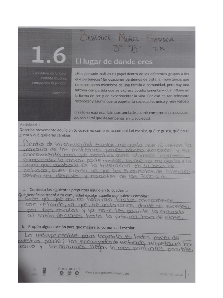 1.6. EL LUGAR DE DONDE ERES | PDF