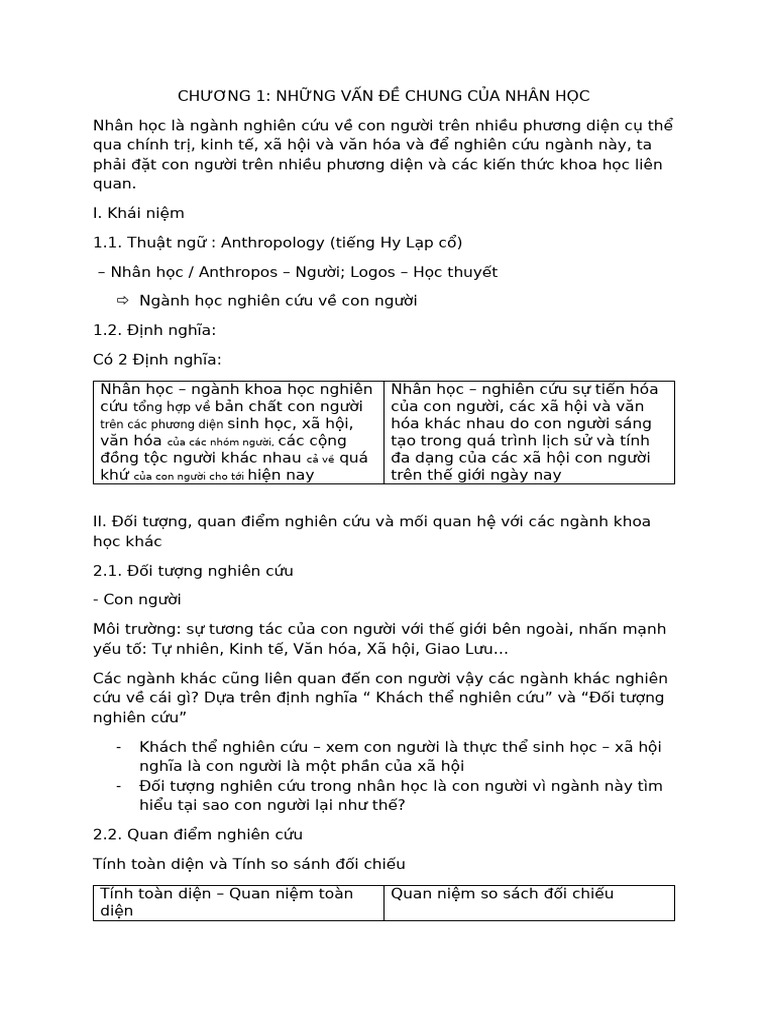 CHƯƠNG 1 - Nhan hoc dai cuong | PDF