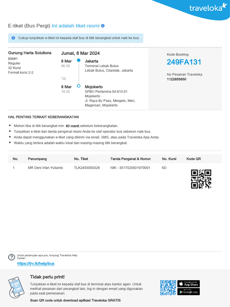 BUS AWAY E-Ticket | PDF