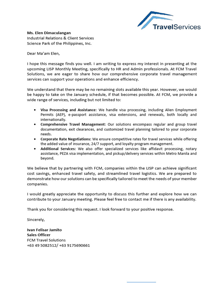 LISP 3 Letter of Intent | PDF