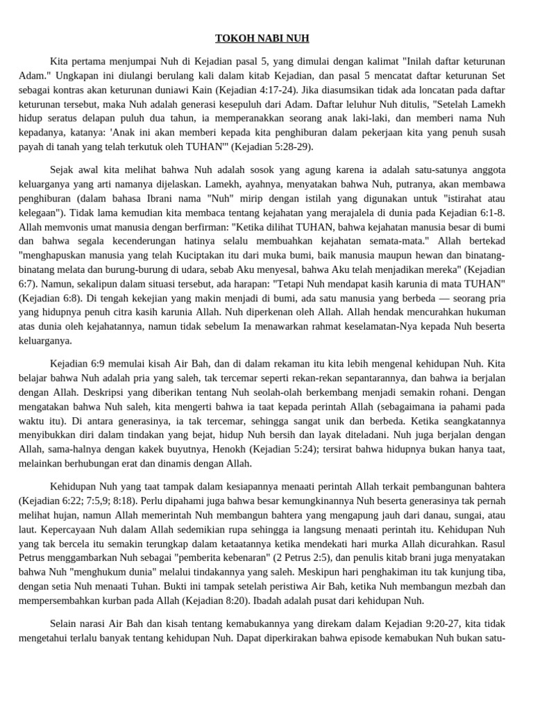 Tokoh Nabi Nuh | PDF