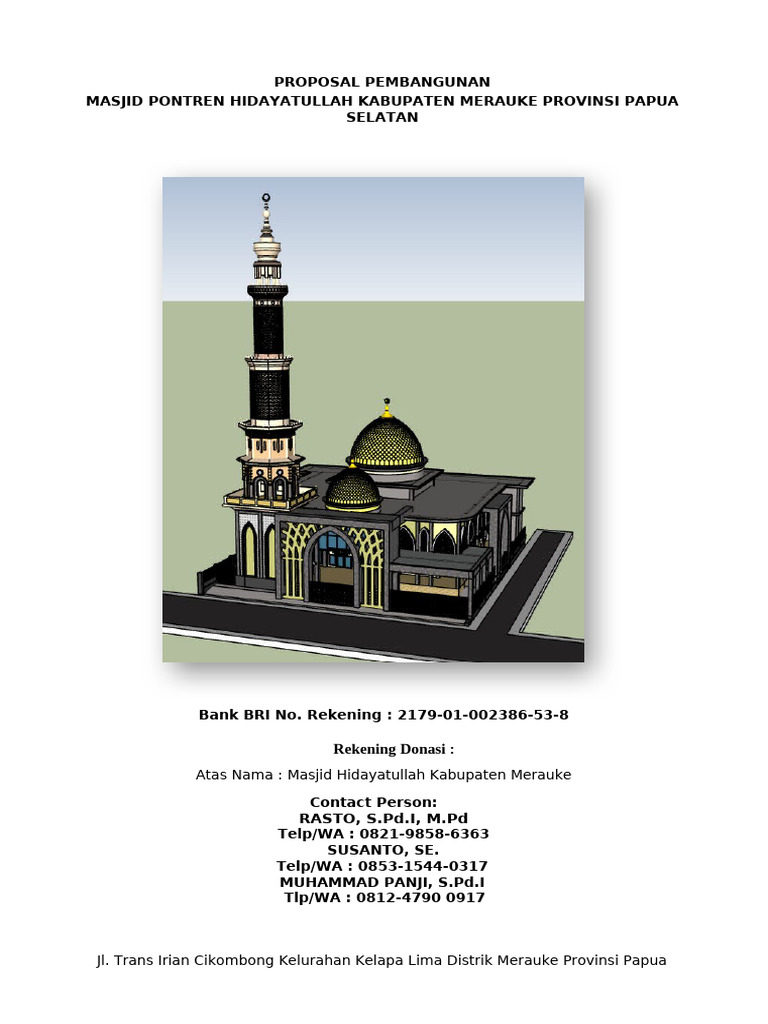 Proposal Masjid Merauke | PDF