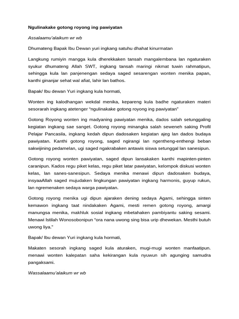 Materi Lomba Sesorah SD | PDF