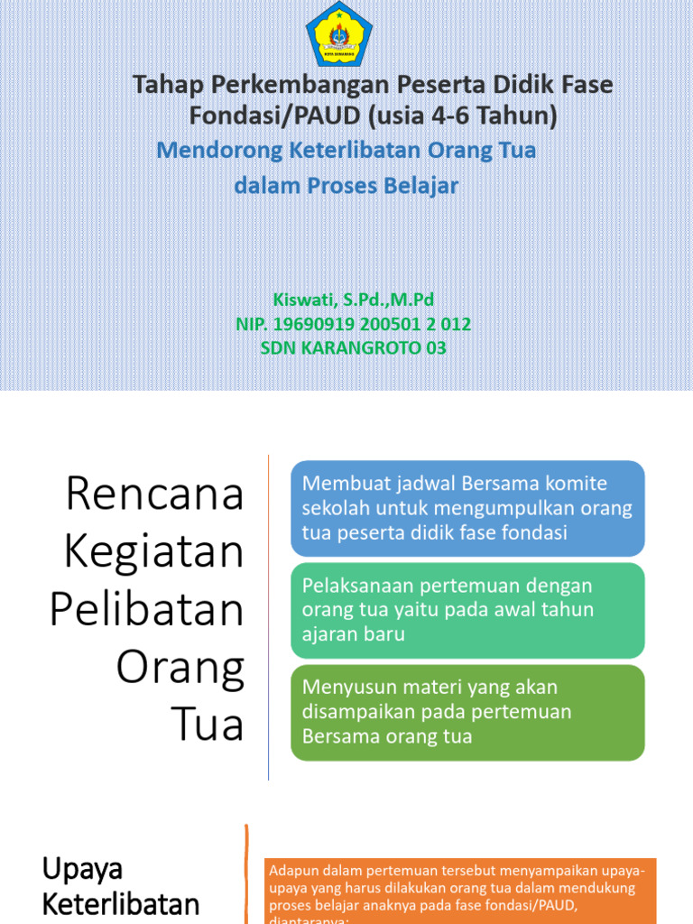 Tahap Perkembangan Peserta Didik Fase Fondasi PAUD (Usia 4-6 Tahun ... Tahap Perkembangan Peserta Didik Fase Fondasi PAUD (Usia 4-6 Tahun ...