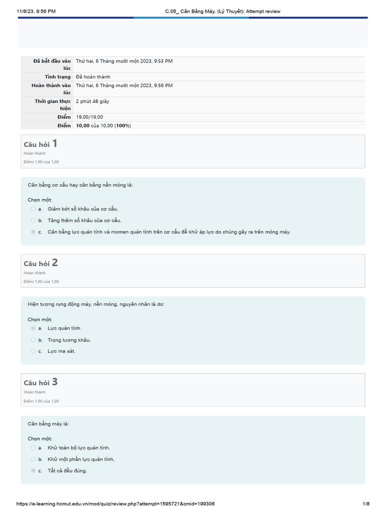 NLM C.05 - Cân Bằng Máy. (Lý Thuyết) | PDF