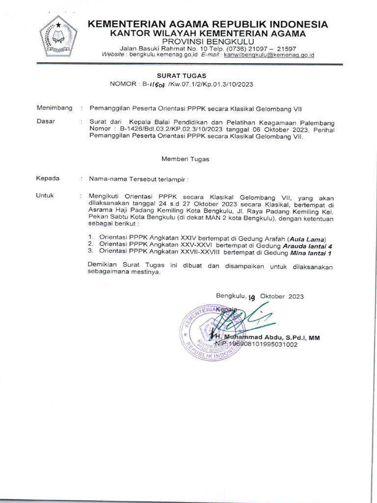 PPPK - Surat Tugas | PDF