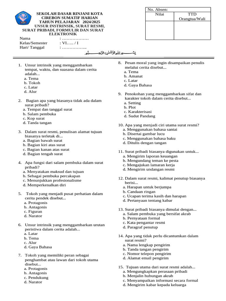 Bi Surat, Formulir Dan Surel | PDF