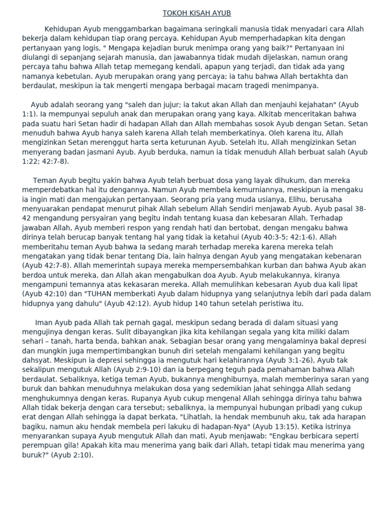 Tokoh Kisah Ayub Pdf