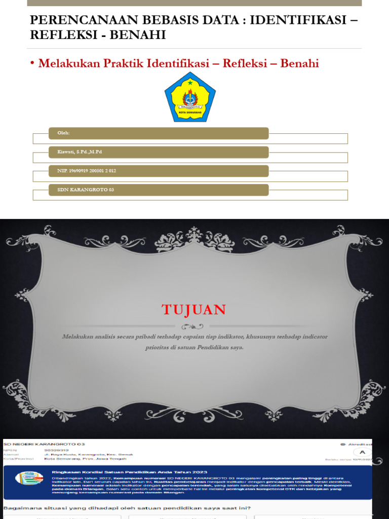 Aksi Nyata - PERENCANAAN BEBASIS DATA - IDENTIFIKASI-REFLEKSI-BENAHI - Kiswati - Revisi | PDF