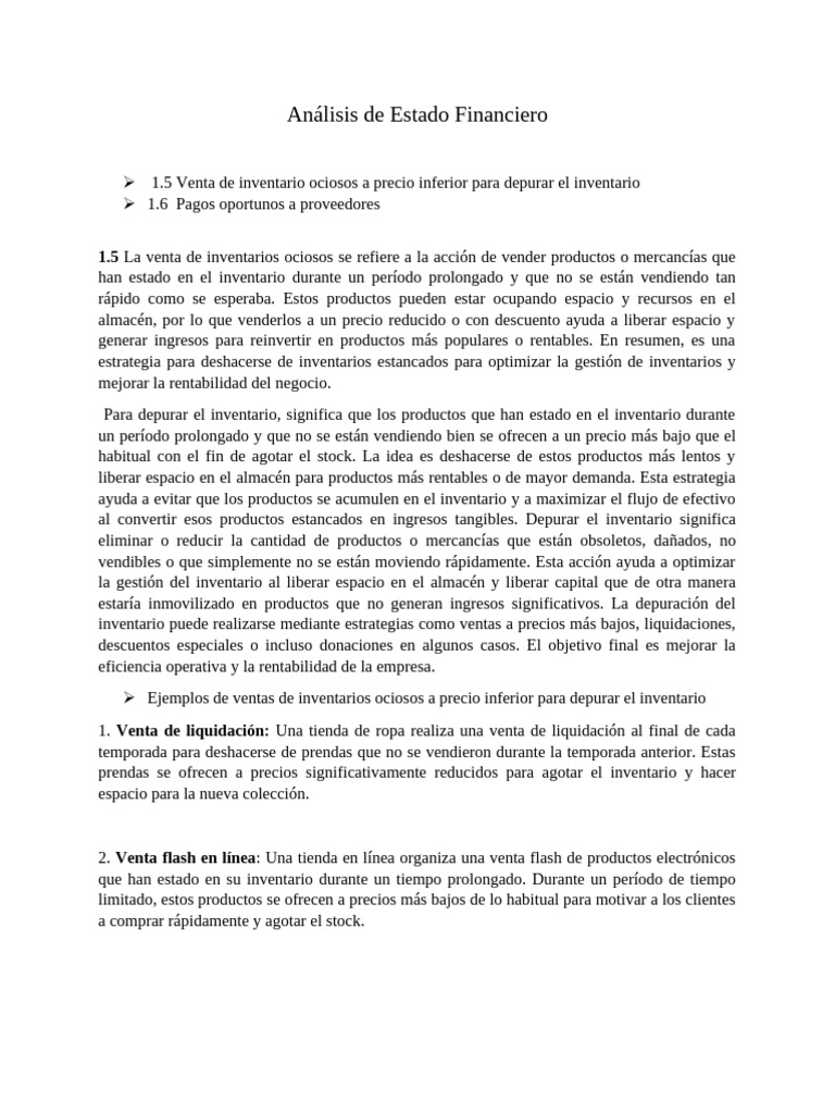 Análisis de Estado Financiero | PDF