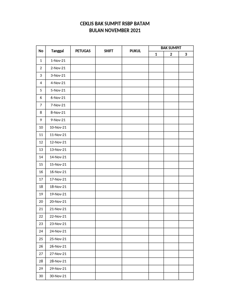 Ceklis Bak Sumpit | PDF