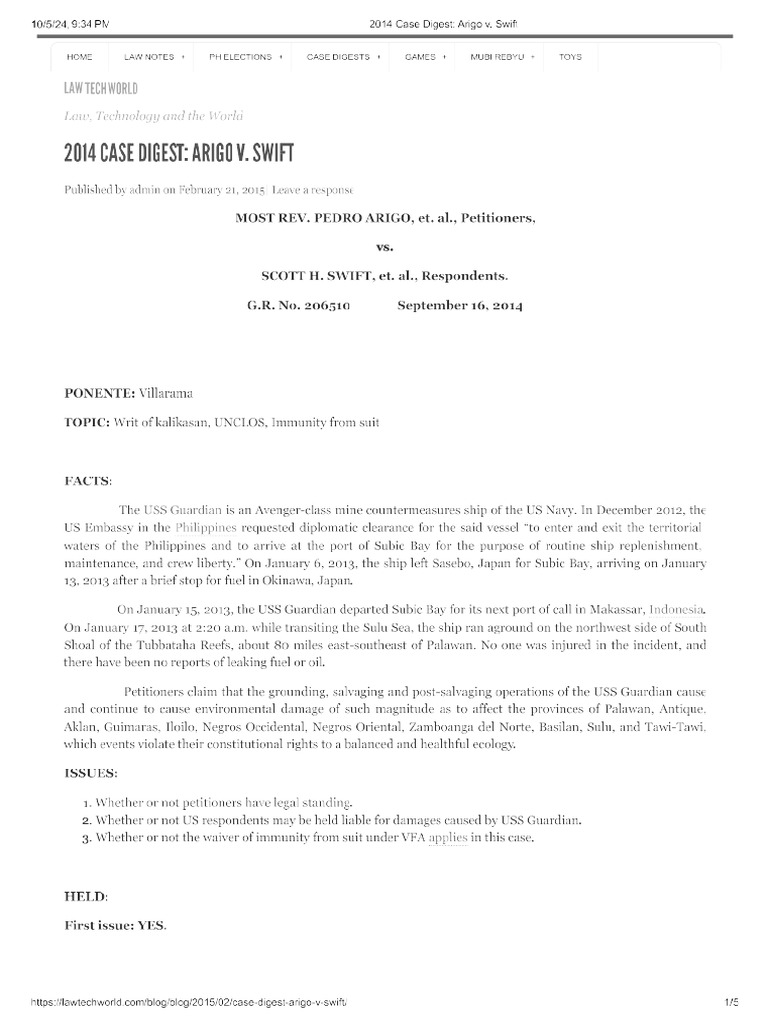 Tubbataha Reef (Arigo V Swift) | PDF