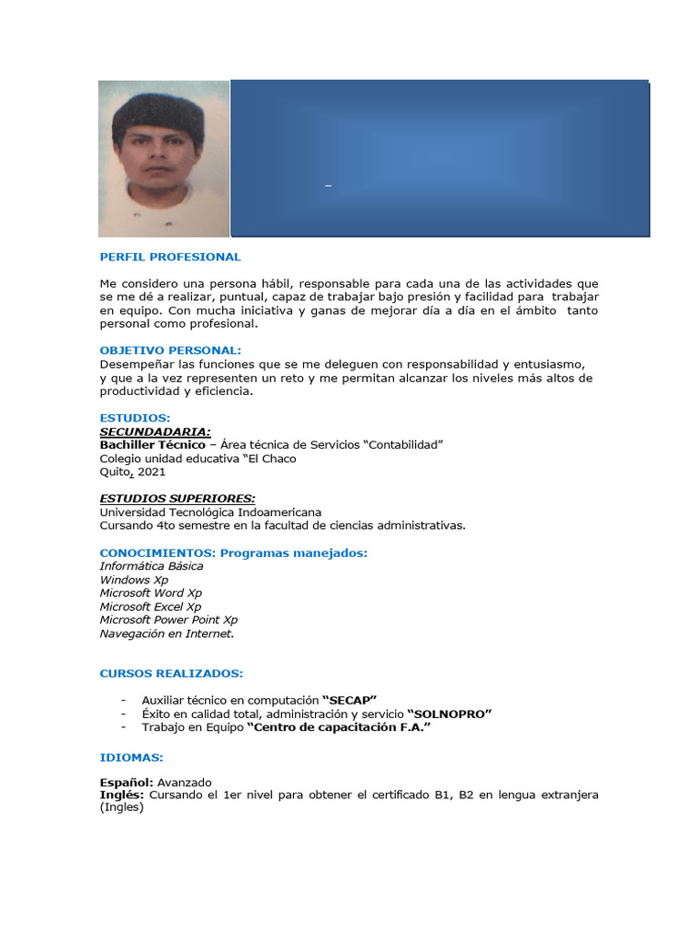 Curriculum Vitae Jose Gonzalez | PDF