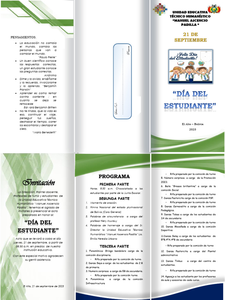 Programa Dia Del Estudiante (1) - 4 | PDF