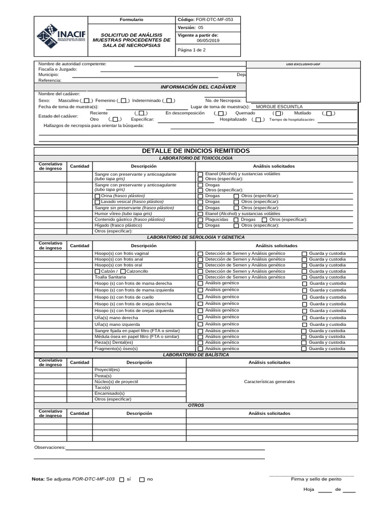 CADENA DE CUSTODIA NECRO 2 | PDF