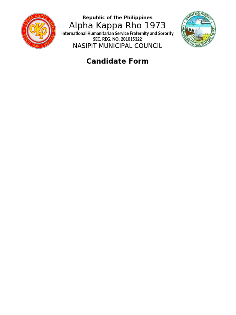 AKHRO Candidate Form | PDF